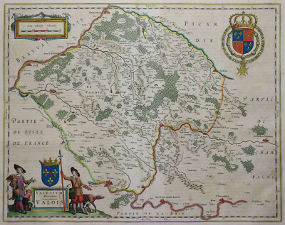 Valesium Ducatus - Valois - W.J. Blaeu - Rare original map from 1640 ...