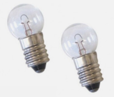 Pack of 2 Torch Bulbs 2.5v 3.5v 4.8v 6v Lens End Various Fittings Light ...
