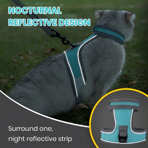Elastic Cat Leash Breathable Harness Adjustable Reflective Set for ...