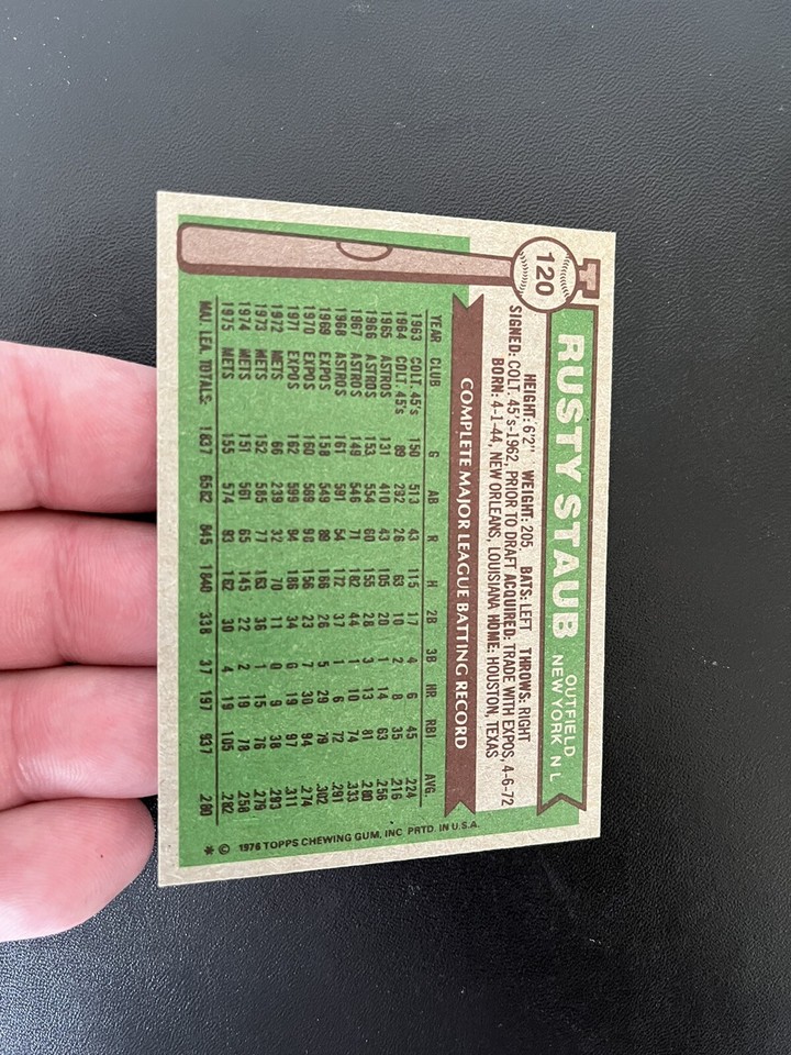 1976 TOPPS #120 RUSTY STAUB NY METS—ULTRA HIGH END💥*** (tgcs) | eBay