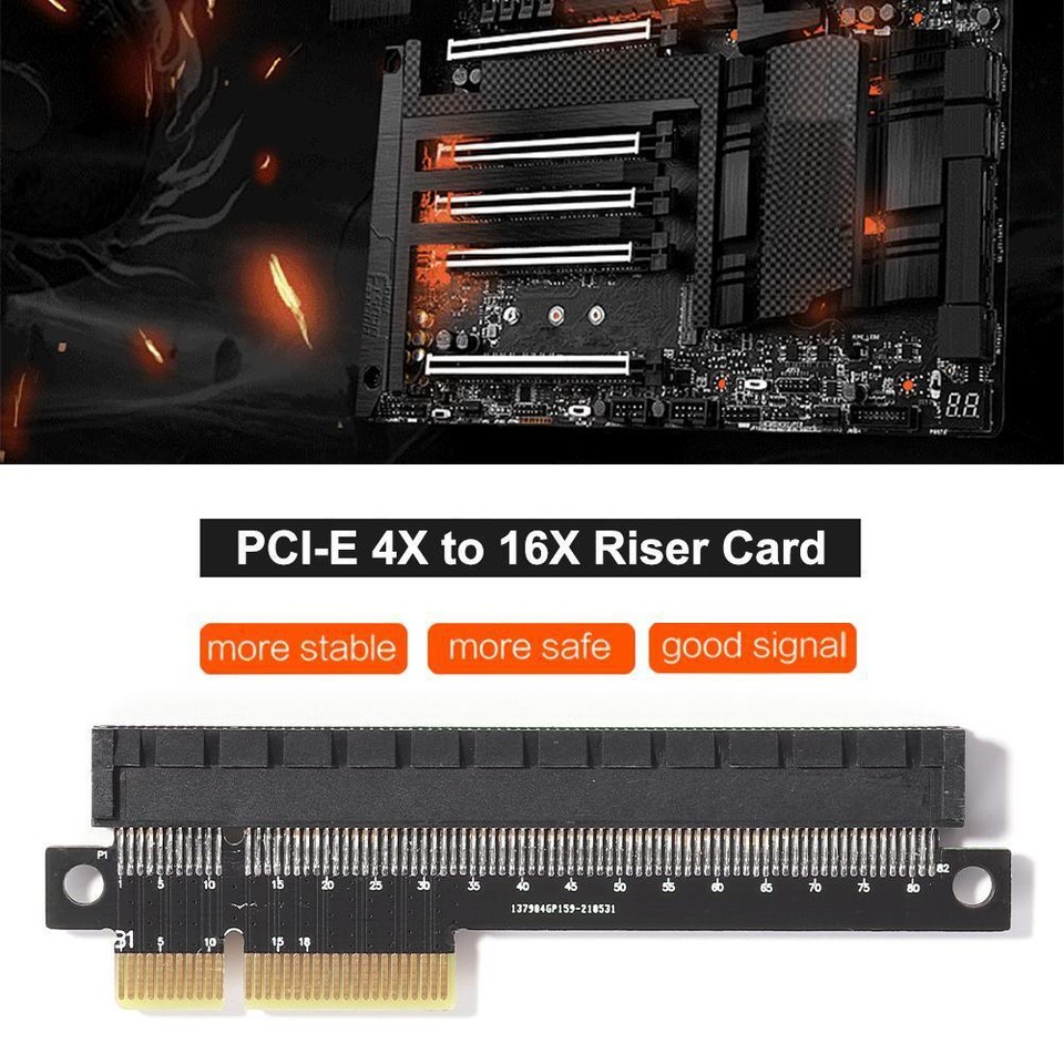 PCI-E 4X to 16X Adapter Card PCI-Express 4X Male to Female Riser Card ...