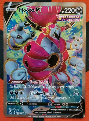 Pokemon TCG Hoopa V 253/264 SWSH Fusion Strike Full Art Ultra Rare Holo ...