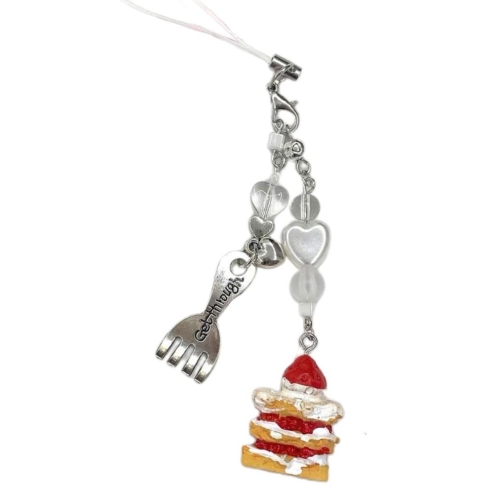 Handmade Phone Charm Rope Cake Mobile Chain Lanyard Cute Spoon Charm | eBay
