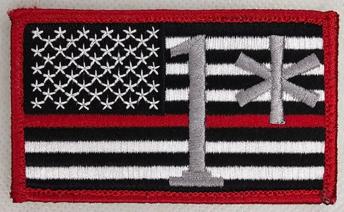 3" Firefighter Thin Red Line American Flag One Ass To Risk Hook Patch ...
