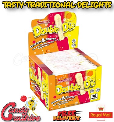 Box of 36 SWIZZELS DOUBLE DIP Sherbert Sweets Party Bag Filler Candy ...