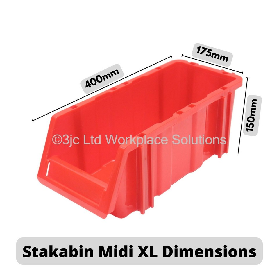 Stakabin Free Standing & Stackable Plastic Parts Storage Bins Boxes Box ...