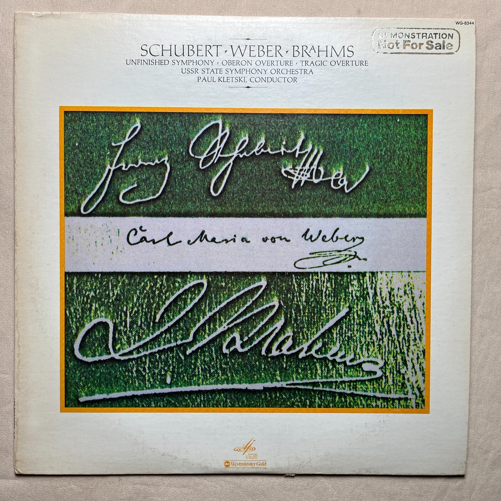 SCHUBERT/WEBER/BRAHMS Unfinished Symphony/Oberon & Tragic Overture 1977 ...