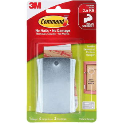 NEW Command Adhesive Sticky Nail Picture Hanger Metal Pack 1 Hanger, 4 ...