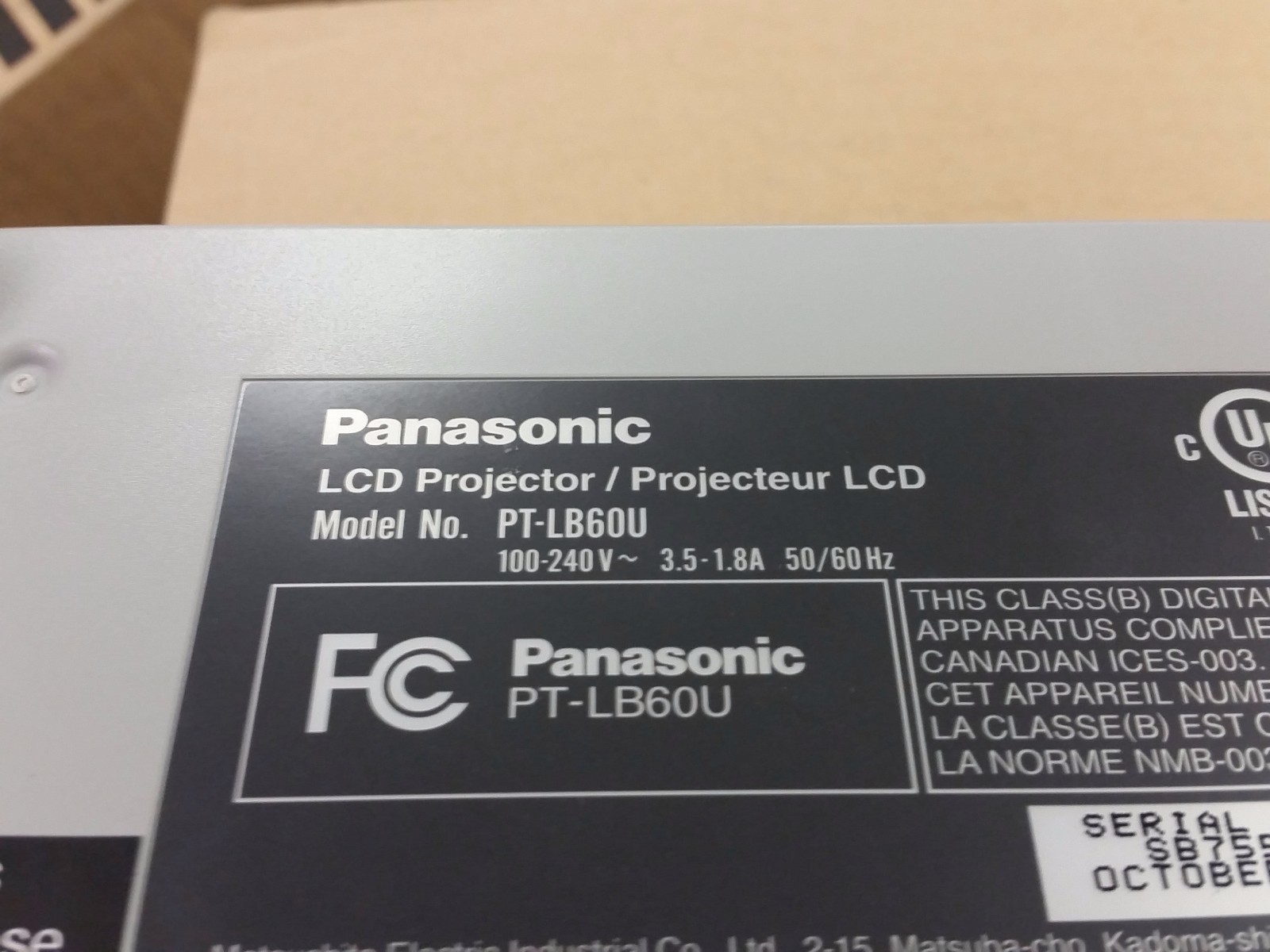 Panasonic PT-LB60U - Portable XGA LCD Projector with Speaker 3200 ...