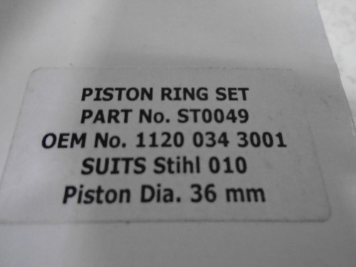NEW STIHL 009 010 011 36X1.5mm PISTON RINGS (2 PC.) PN 1120-034-3001 | eBay