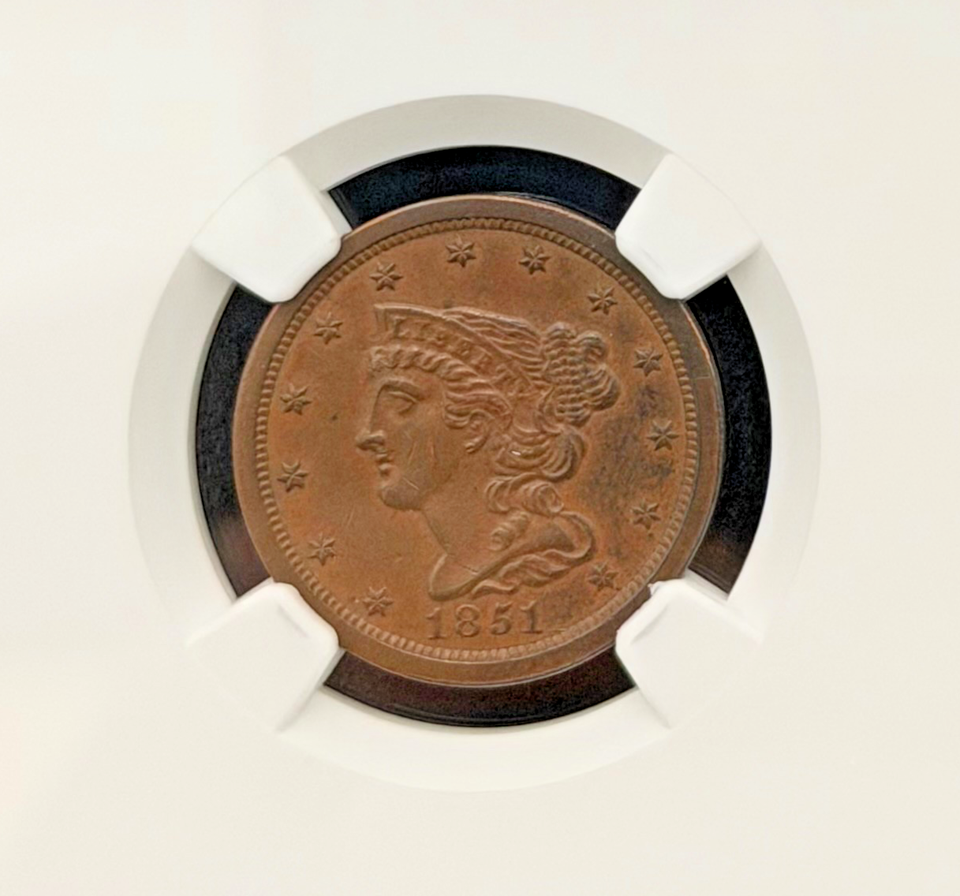 1851 1/2C Half Cent, Cohen 1, NGC AU 55 Brown, Nice Early Half Cent | eBay