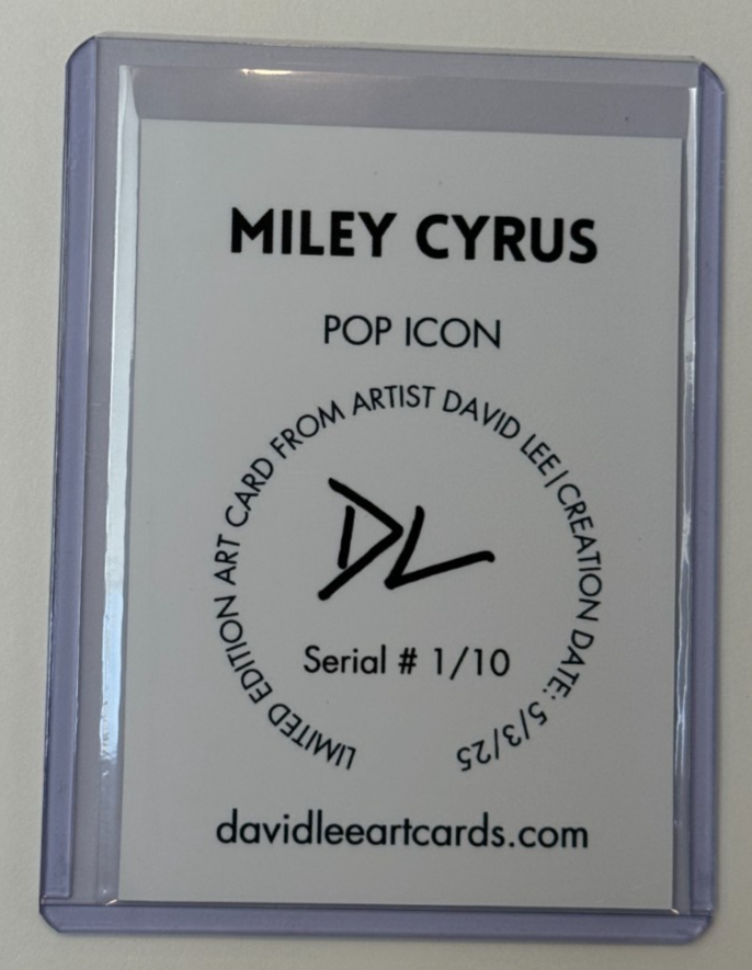 Miley Cyrus Limited Edition Artist Signed "Pop Icon" Trading Card 1/10 ...
