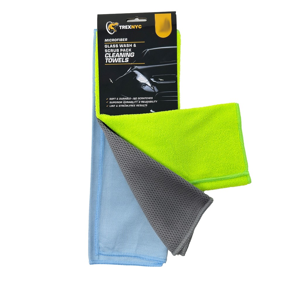 TrexNYC Microfiber Cleaning Cloth Set: Lint & Streak-Free Microfiber ...