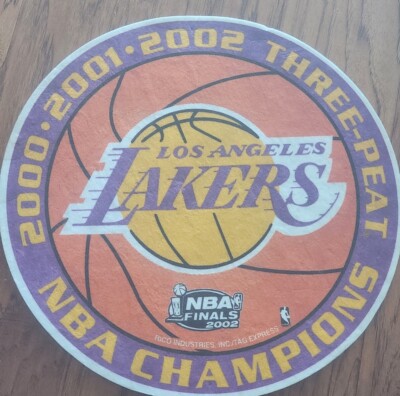 2002 Los Angeles Lakers Champions 3 PEAT NBA Basketball Round Sign | eBay