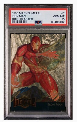1995 Marvel Metal Iron Man Gold Blaster #7 PSA 10 | eBay