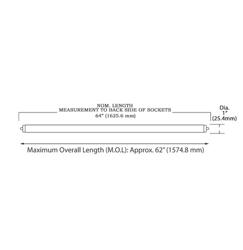 64 inch T6 Single Pin LED Tube Fluorescent Bulb Replacement For 38 Watt ...