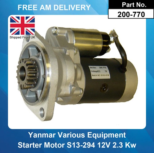 Starter Motor For Yanmar HITACHI Marine 4LH 12 VOLT 15 TEETH 2.5 KW 100 ...