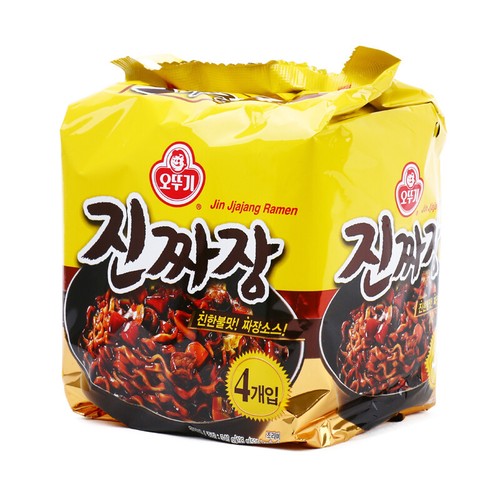 Korean Instant Black Bean Sauce Noodle OTTOGI JIN JJAJANG Ramen 4pack ...