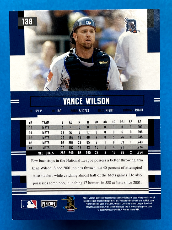 2005 Playoff Prestige Vance Wilson #138 | eBay
