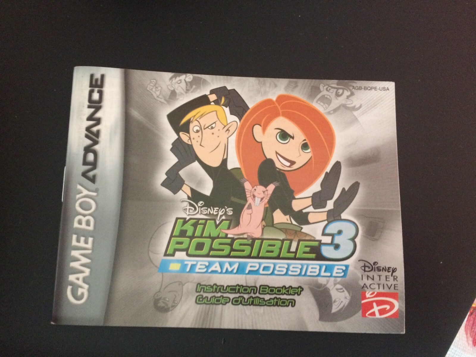 Kim Possible 3 Team Possible Manual Nintendo Gameboy Advance GBA Game ...