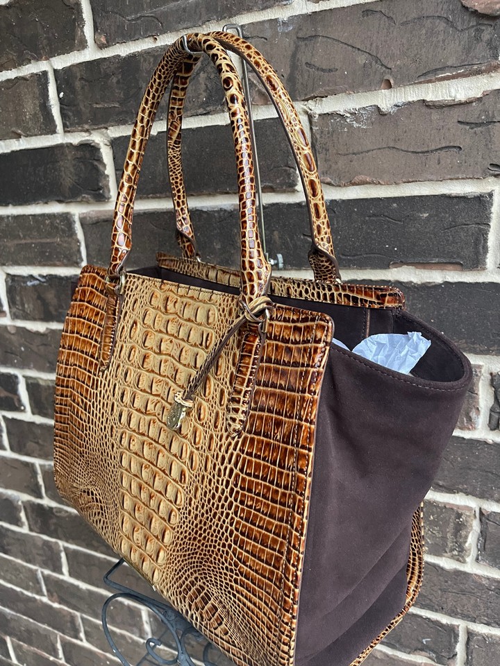 NWT BRAHMIN PETRA II Toasted HARMONIA Large work travel laptop Tote ...