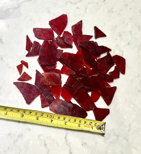 Stained Glass Pieces , Large Shards, Deep Red, 12 oz | eBay