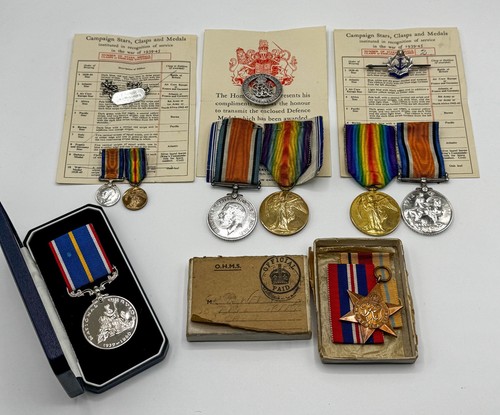 WW1 & WW2 British Medal Group RAF Royal Fusiliers Africa Star & 3 ...