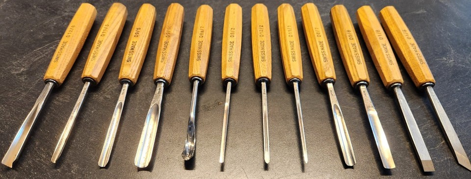 PFEIL Swiss Made Carving Chisels Set - 12 pc - excellent condition ...