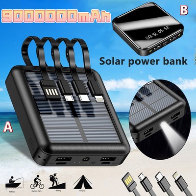 9000000mAh Solar Power Bank Mini 4 USB Portable Battery Charger For ...