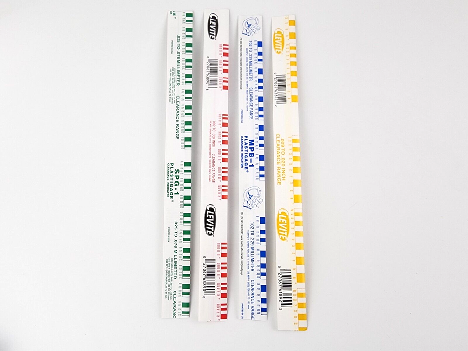 4x Plastigage Blue Red Green Yellow Main Rod Bearing Clearance Gauge ...