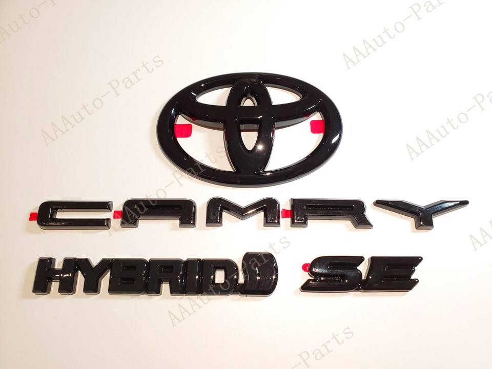 2018-2024 TOYOTA CAMRY SE HYBRID SIDE DOOR & REAR GLOSS BLACK EMBLEM ...