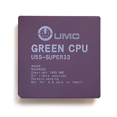 UMC GREEN CPU U5S-SUPER33 vintage CPU Socket 3 | eBay