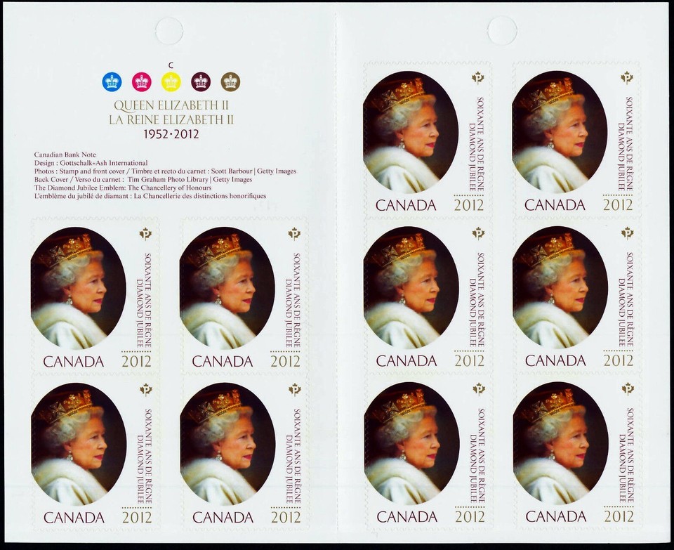 2012 - #2519a BK479 Booklet - Canada Queen Elizabeth II Diamond Jubilee ...