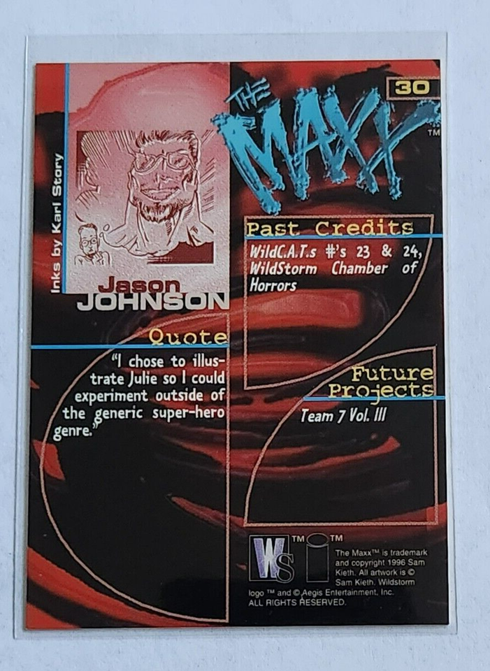1996 THE MAXX JASON JOHNSON #30 by WILDSTORM COMIC CARD | eBay