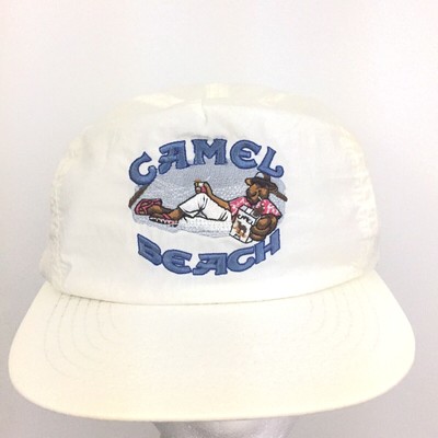 Vtg Joe Camel Beach Hat Cigarettes Tobacco Golf Vacation Nylon Snapback ...