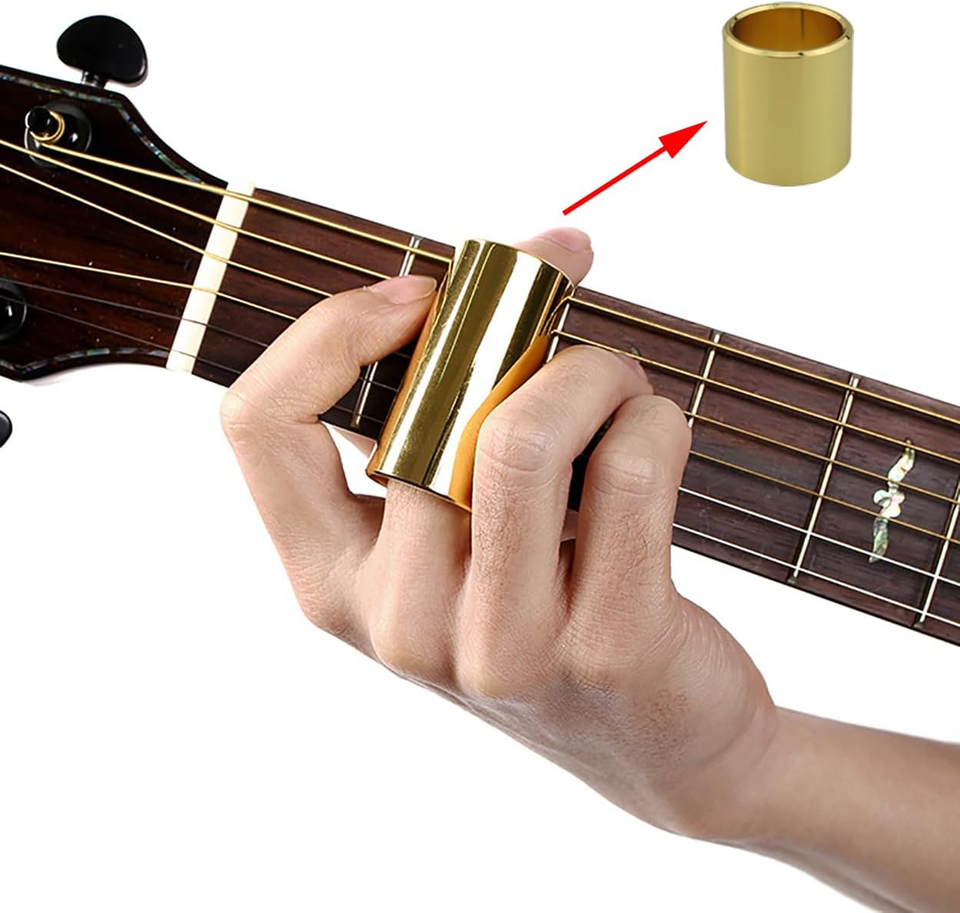 Guitar Knuckle Slide Guitar Brass Finger Slides Gold Length 28Mm ...