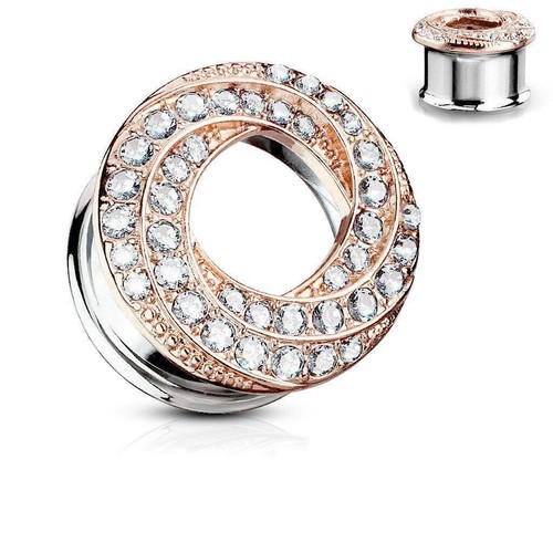 Stainless Steel Double Flare Flesh Ear Tunnels Plugs Earlets Ear Gauges ...