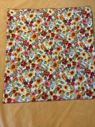 Longaberger Sunflower Fabric 54” X 52” Table Cloth/Overlay BEACH PATIO ...