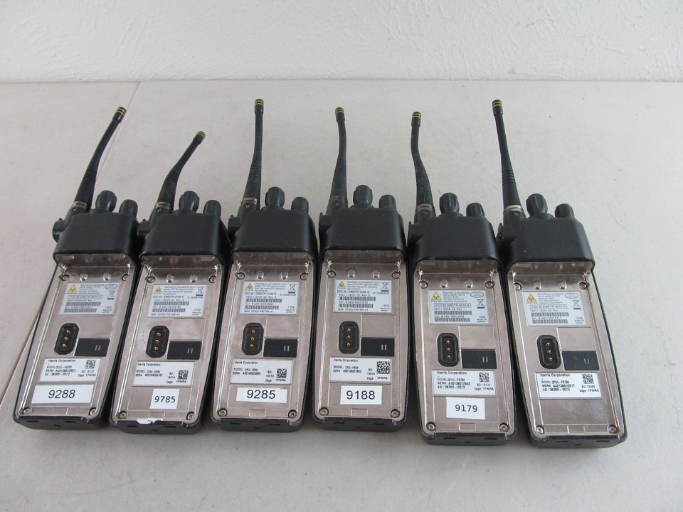 QTY=6 Harris XG-25 Portable Digital Radio DPXG-PB78B, AS IS for Parts ...