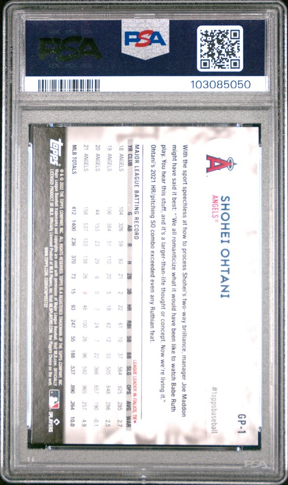 2022 TOPPS INTERNATIONAL TRADING CARD DAY SHOHEI OHTANI PSA 8 GP1 ...