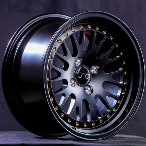 JNC Wheels Rim JNC001 Matte Black w/ Gold Rivets 18x8.5 5x100/5x114.3 ...