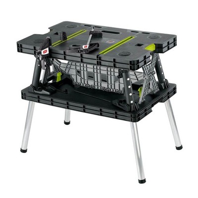 Keter 231694 Compact Portable Folding Garage Workbench Work Table with ...