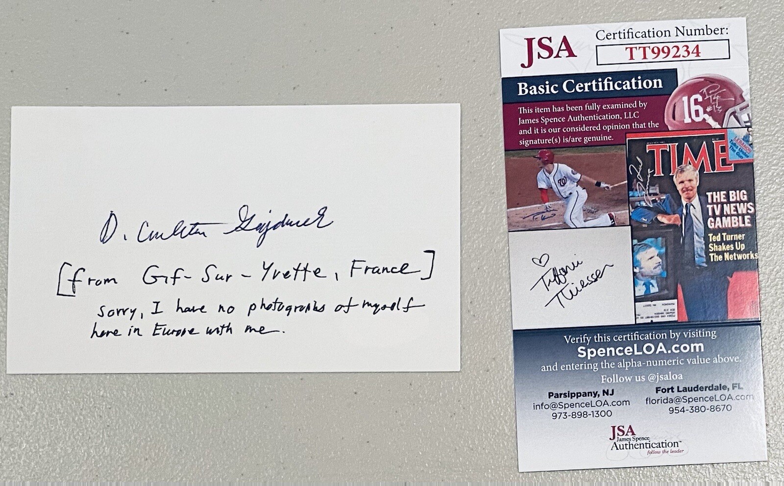 Daniel Carleton Gajdusek Signed Autographed 3x5 Card JSA Cert Nobel ...