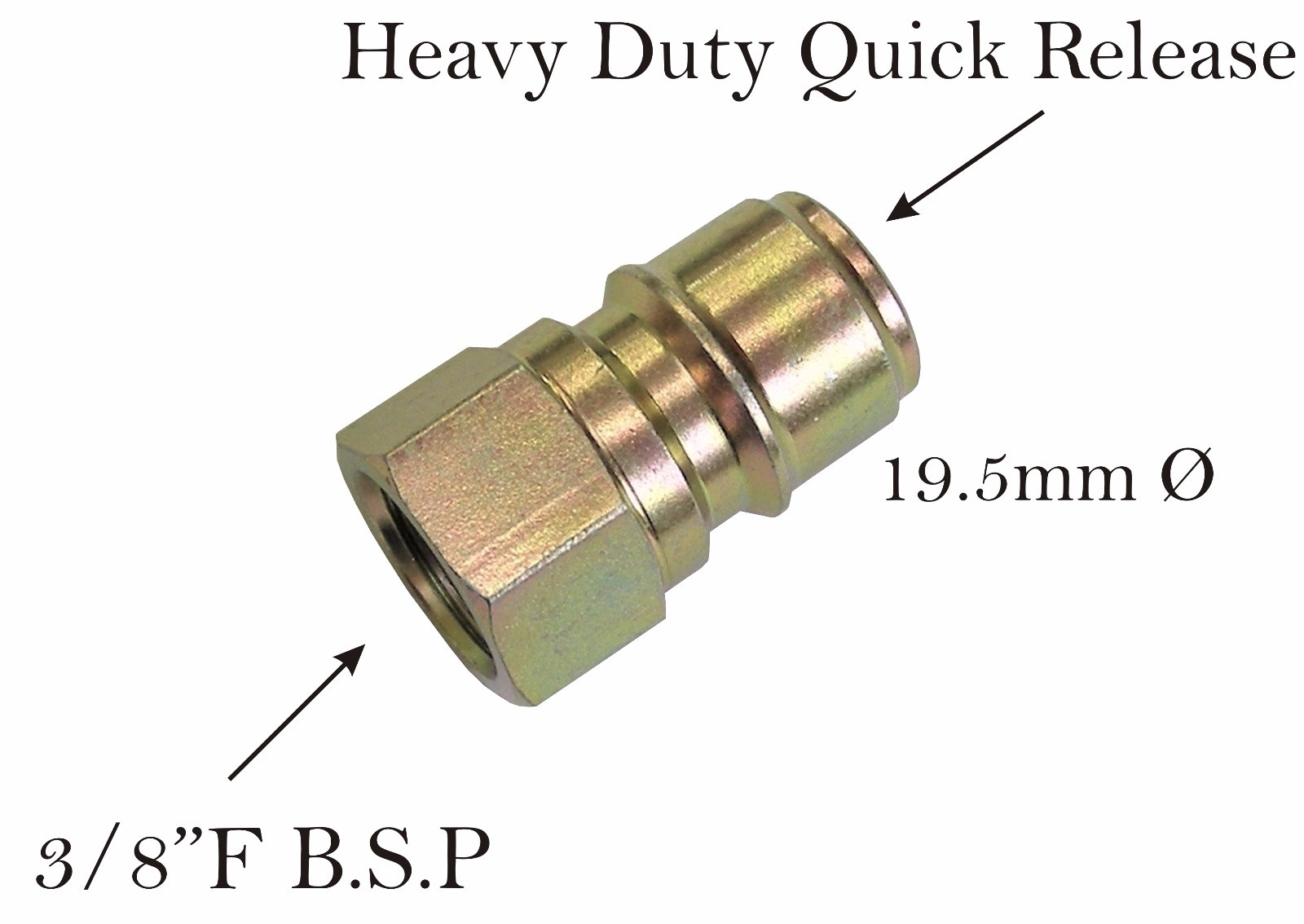 Pressure Washer Heavy Duty Hose Quick Release HP Coupling - 19.5 mm 3/8 ...