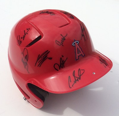 2014 LOS ANGELES ANGELS TEAM Signed Autographed Baseball Helmet COA! WS ...