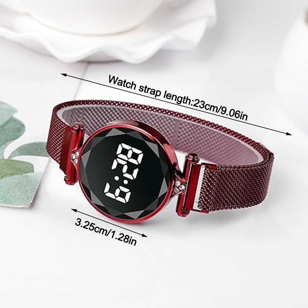 Rhombic Mirrored Dial Electron Watch LED Digital Display Wristwatches ...