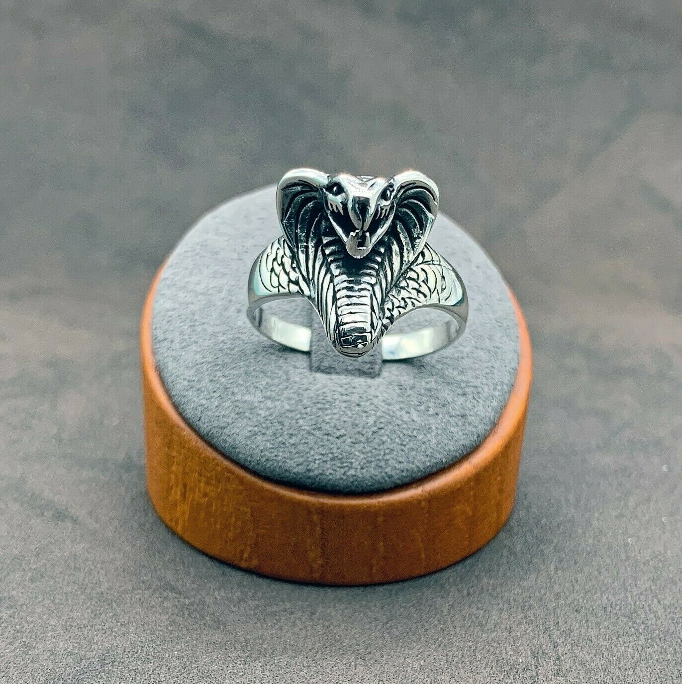 925 Sterling Silver Detailed 3D Cobra Snake Ring. Solid Silver Men's ...