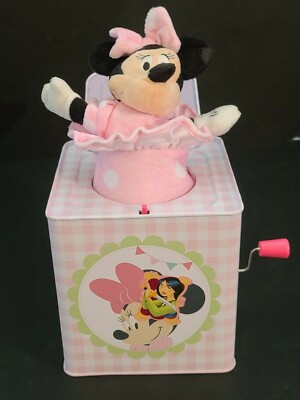TESTED GOOD 2014 Disney Baby Minnie Mouse Jack-in-The-Box Musical Toy ...