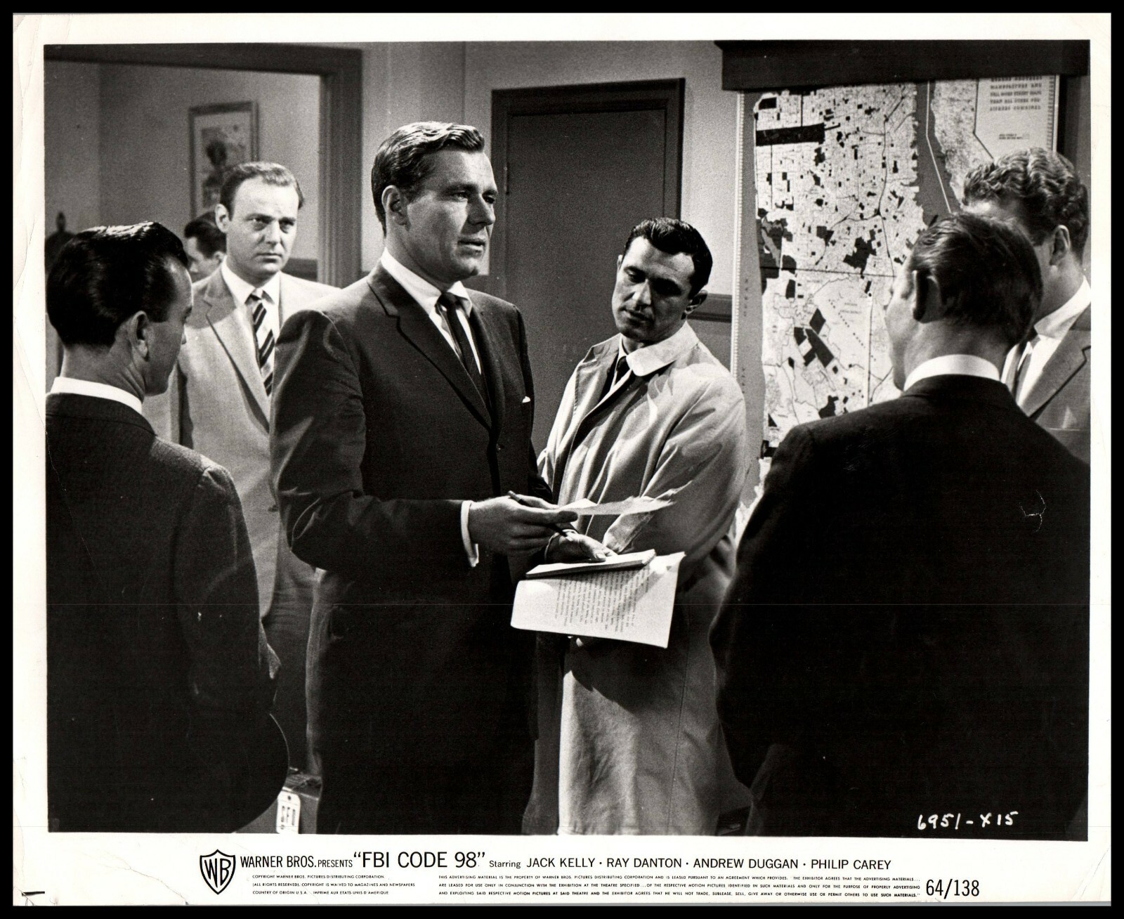 Philip Carey in FBI Code 98 (1963) WARNER BROS ORIGINAL VINTAGE PHOTO M ...