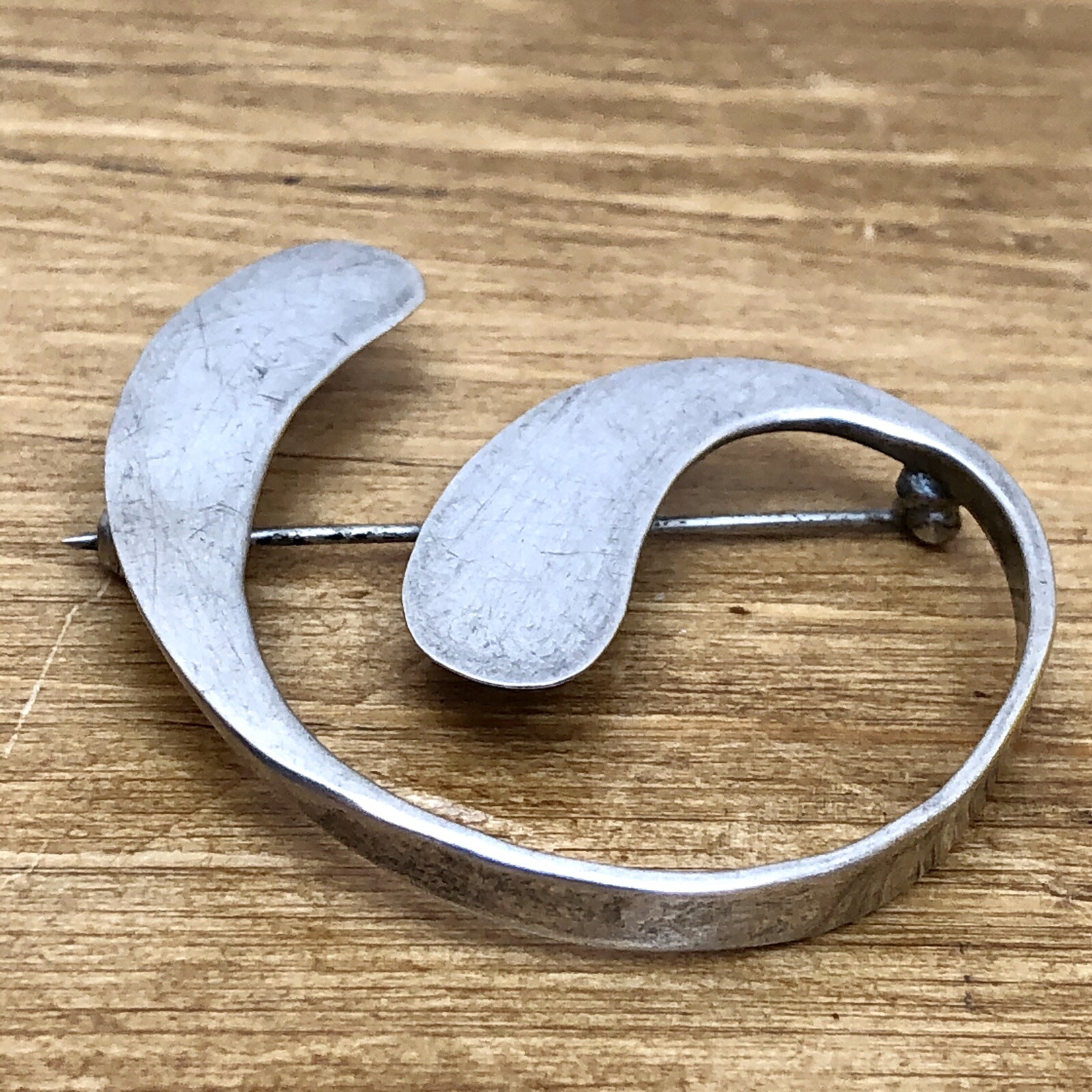 1990s Spiral Infinity Brooch Pin 925 Sterling Silver … - Gem